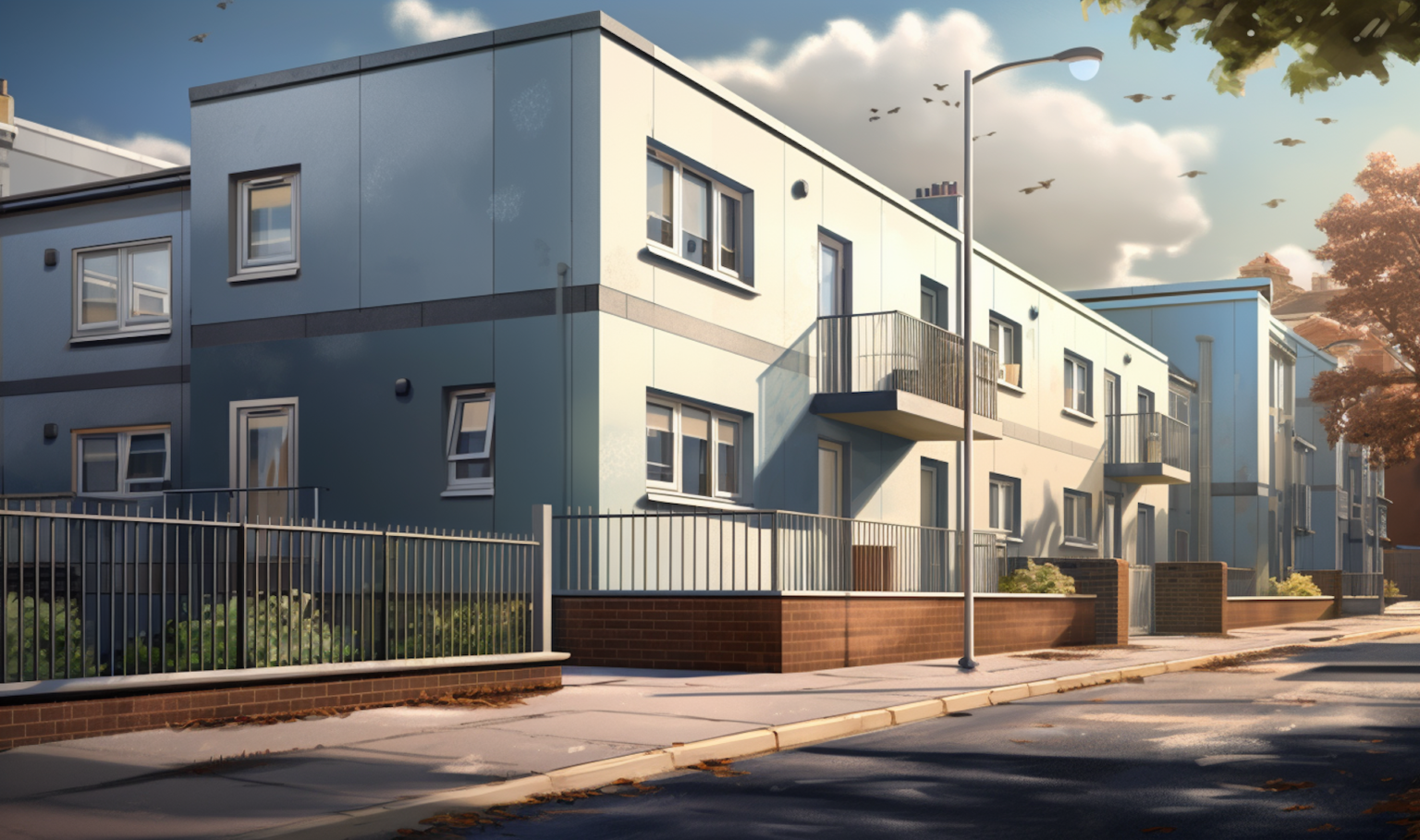 EXT. GREY APARTMENTS – DAY – Episode Life