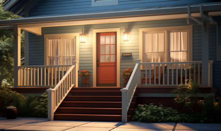 EXT. HOMELY HOUSE FRONT – NIGHT – Episode Life