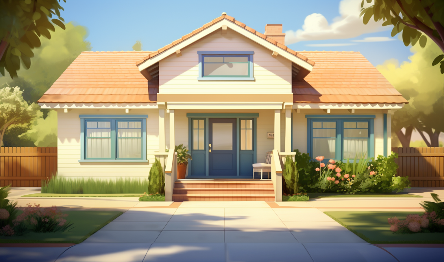 EXT. SIMPLE HOUSE FRONT – DAY – Episode Life