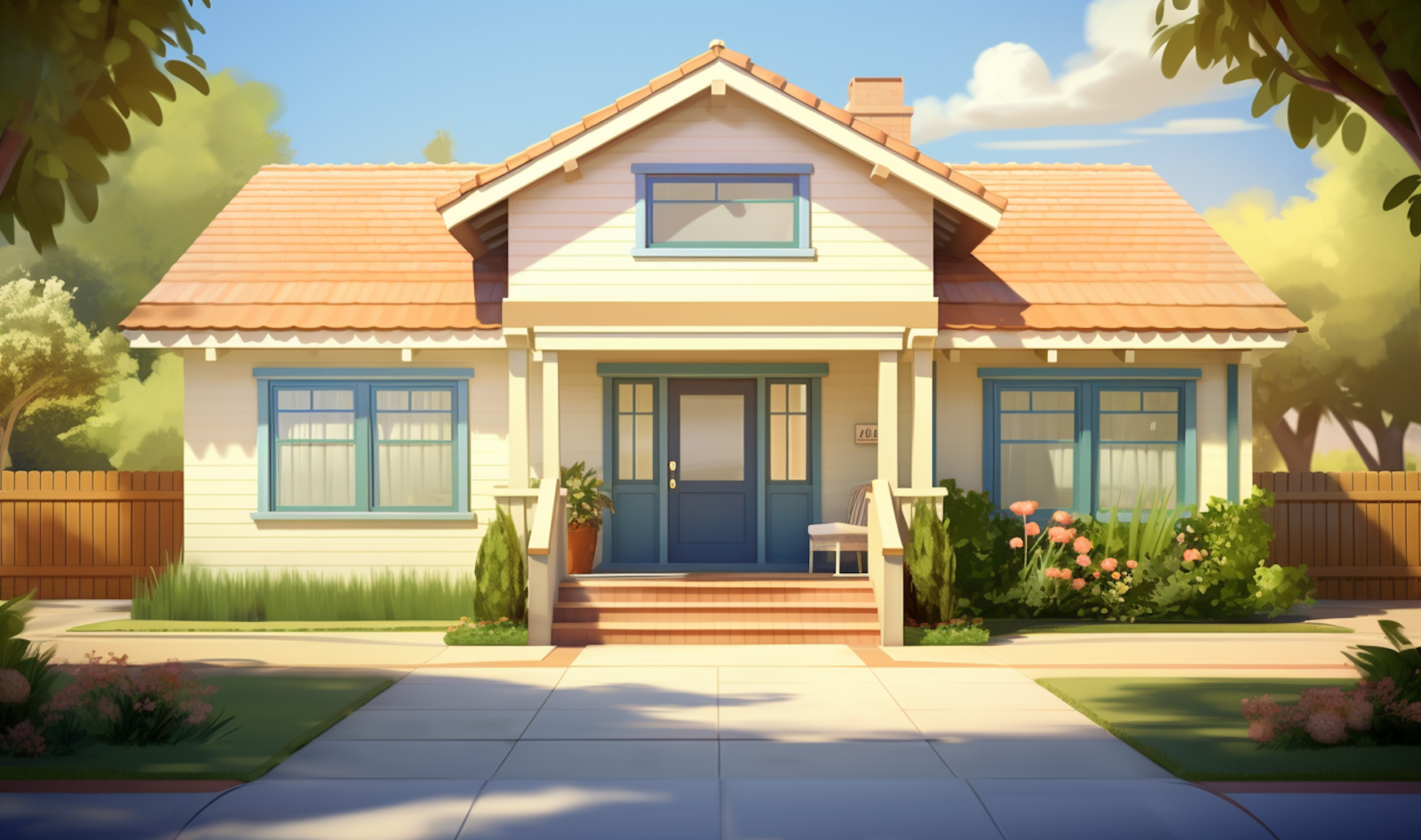 EXT. SIMPLE HOUSE FRONT – DAY – Episode Life