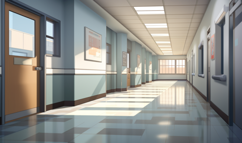 INT. SCHOOL CORRIDOR – DAY – Episode Life