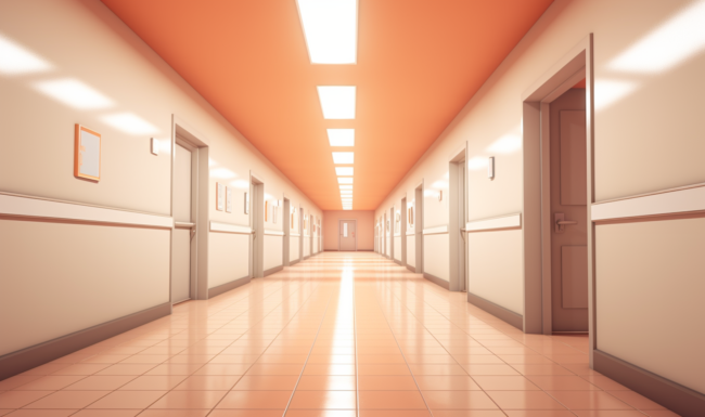 INT. ORANGE HALLWAY – DAY – Episode Life
