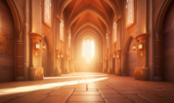 INT. SUNNY CASTLE HALLWAY – DAY – Episode Life